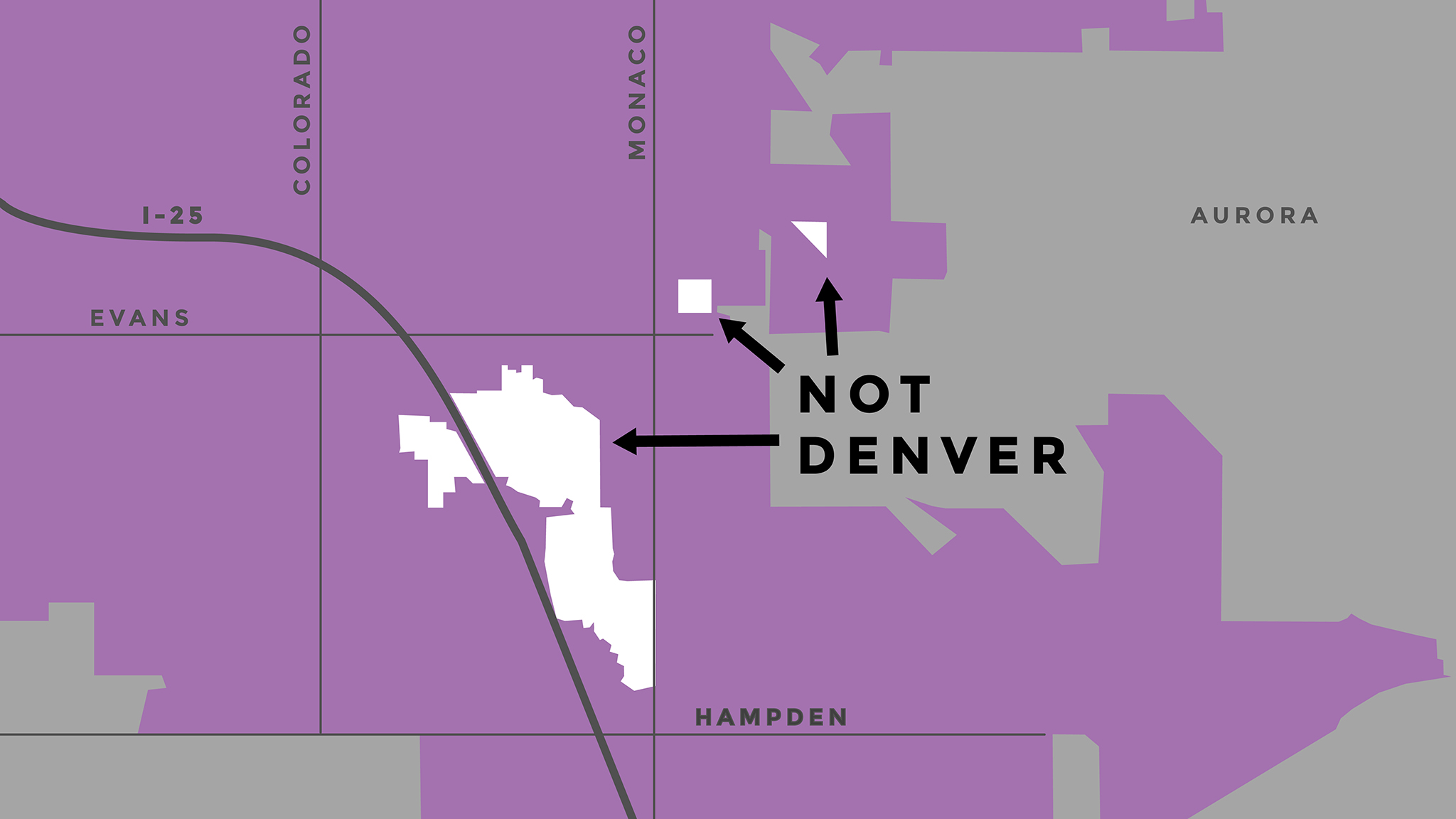 Denver's map has weird little patches of other counties in it ...