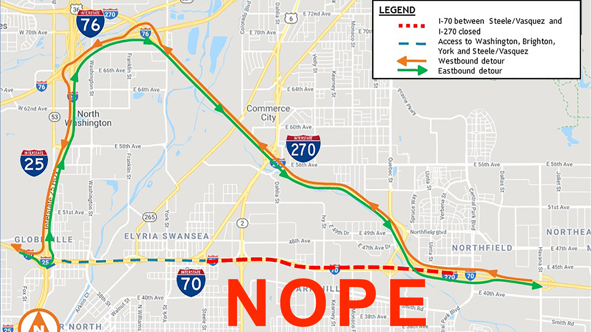 Six miles of I-70 will be fully closed this weekend, so go somewhere ...