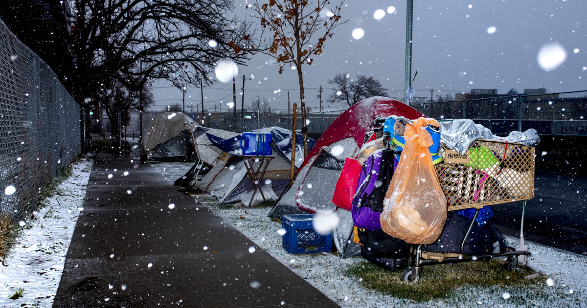 A rec center is being used as a warming center for the homeless during ...