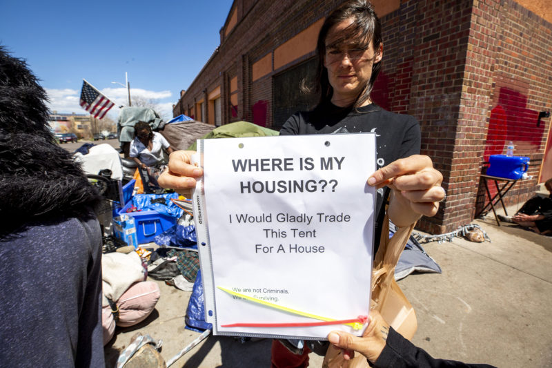 Residents of downtown Denver homeless encampment brace for a sweep ...