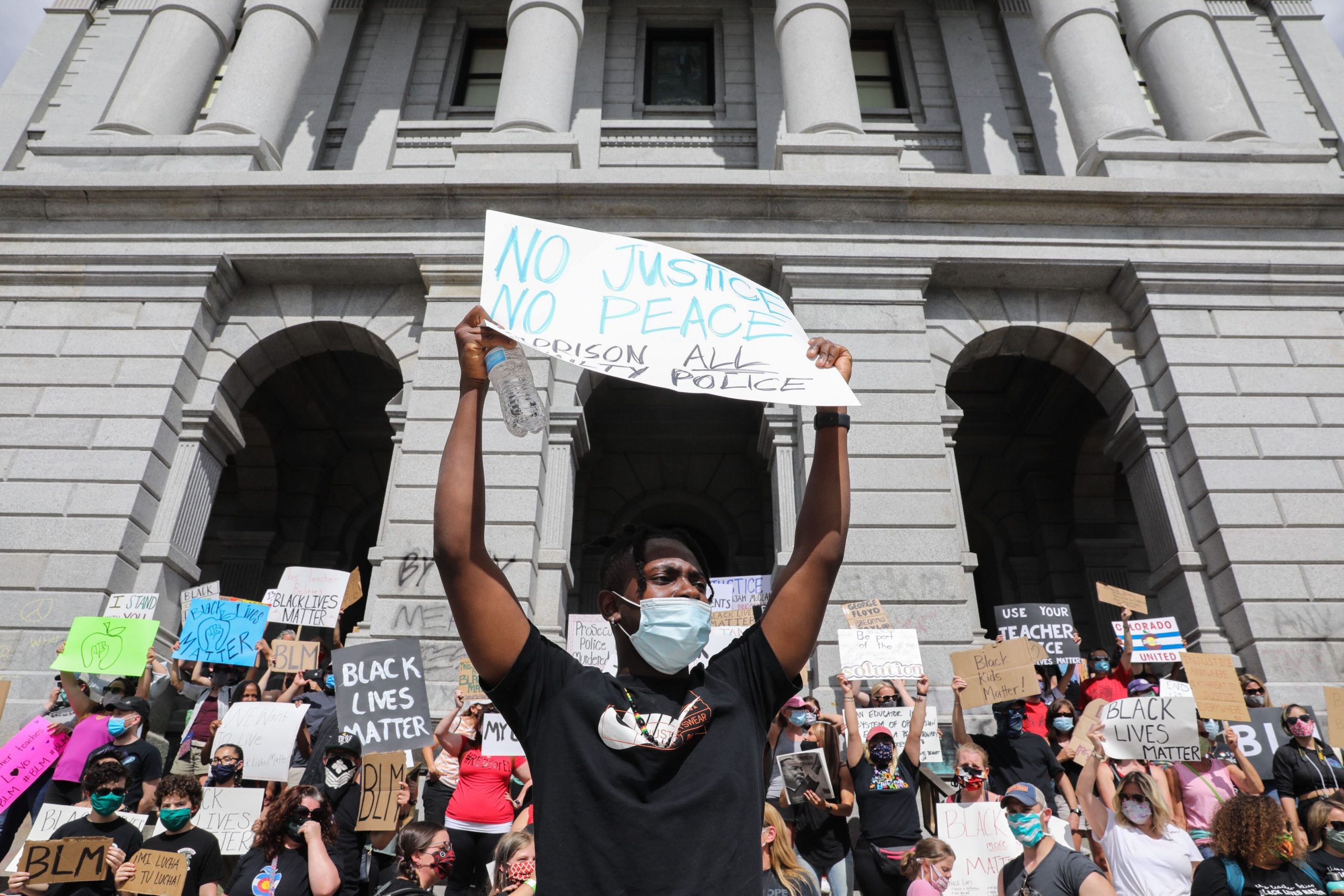 Teachers head to the State Capitol Thursday to protest racism