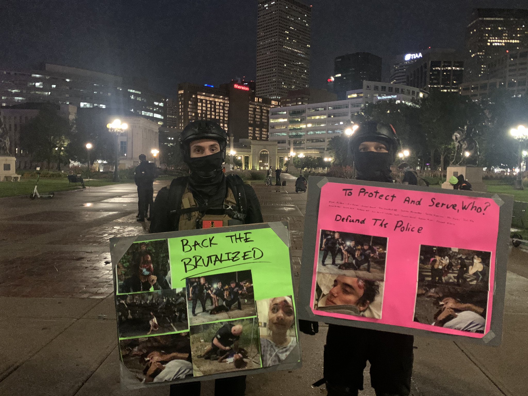 Protesters, and counter-protesters face off in Denver late Friday night ...
