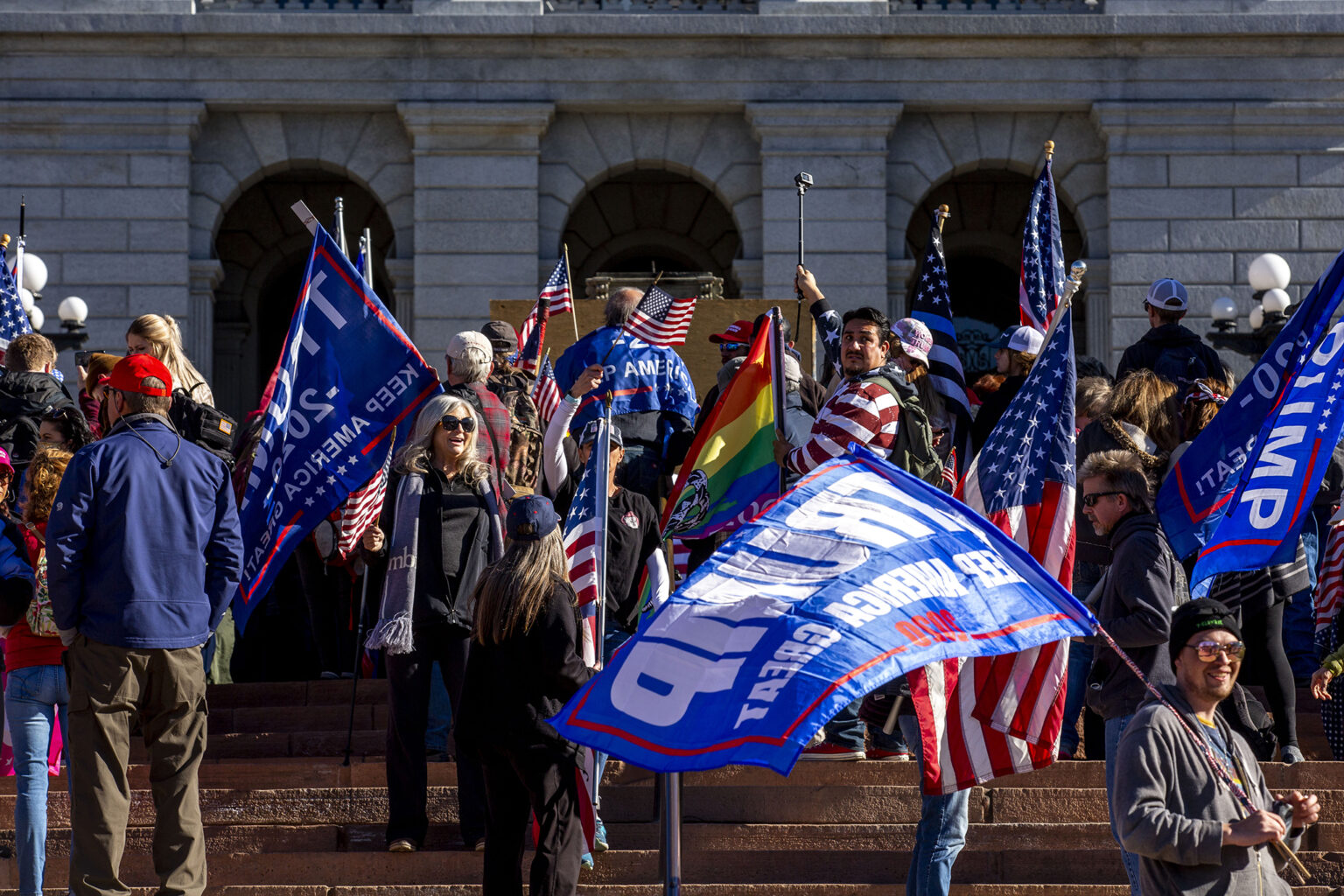 Hundreds gather for pro-Trump rally outside state Capitol - Denverite ...