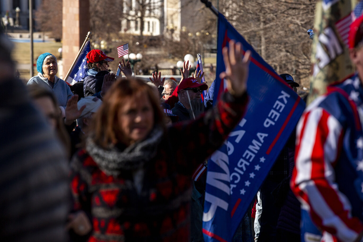 Hundreds gather for pro-Trump rally outside state Capitol - Denverite ...