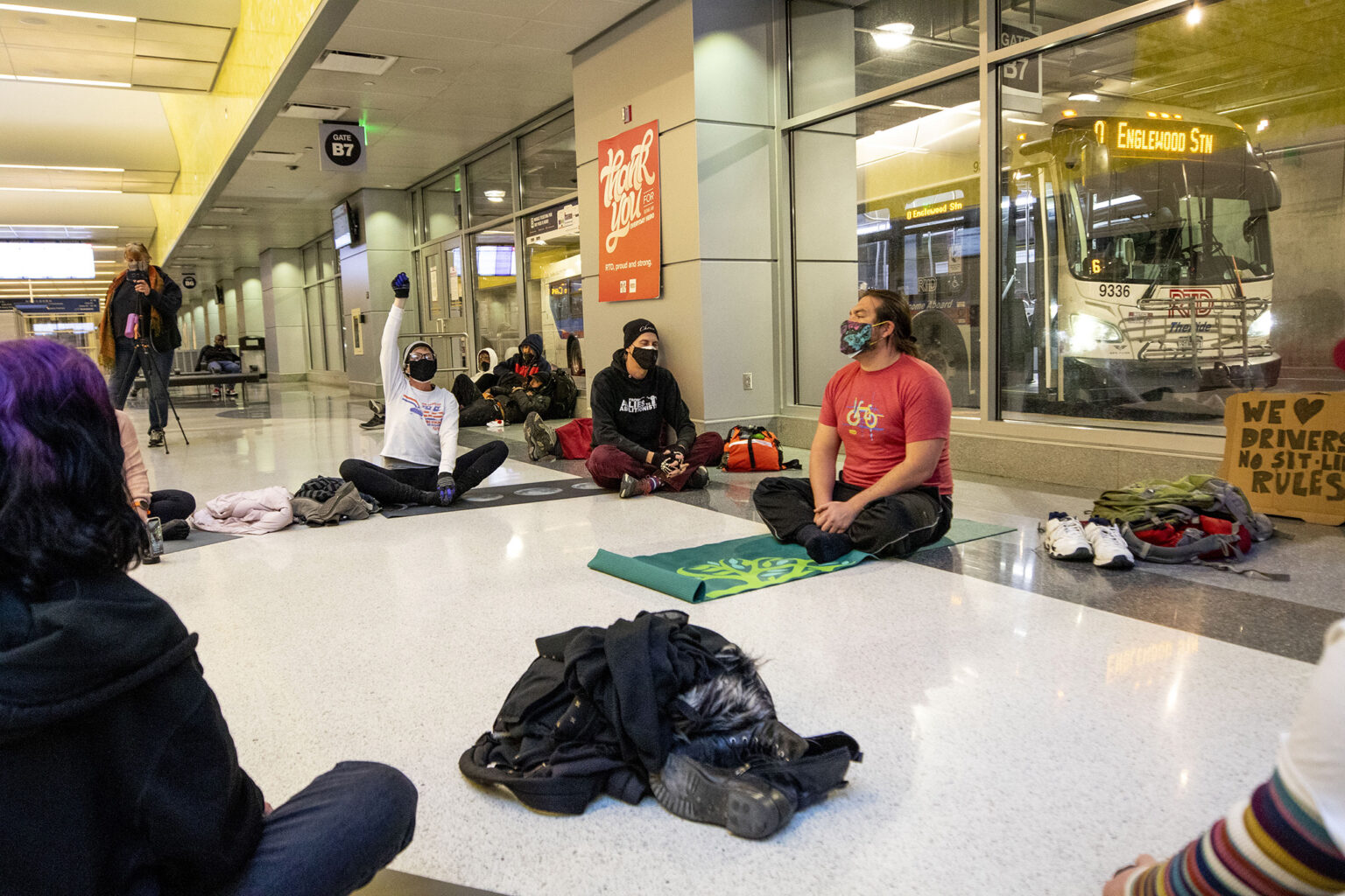 After RTD banned sitting, lying, and eating at Union Station, activists ...