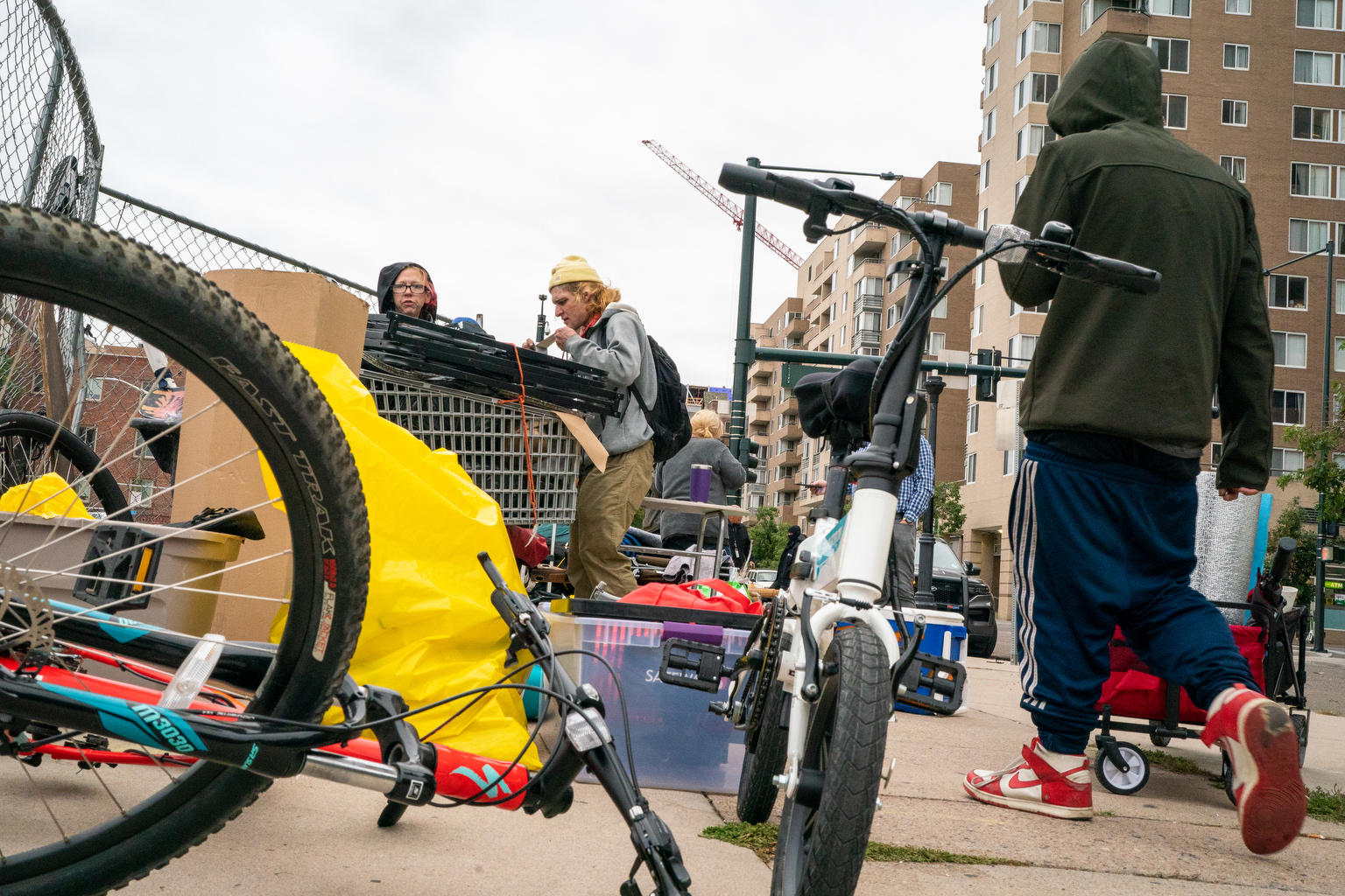 These people were swept almost every morning this week by city workers