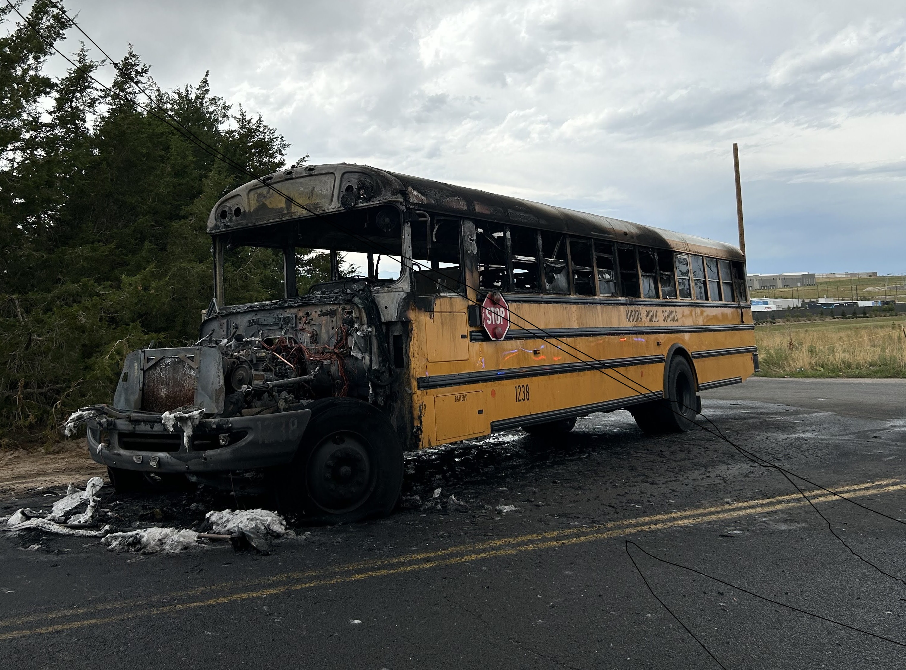 Driver saves 14 children after school bus catches fire in Aurora